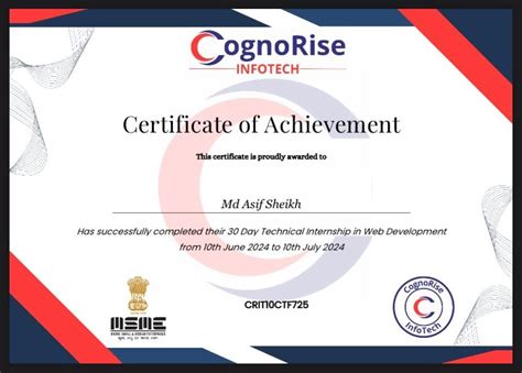 Md Asif Sheikh On Linkedin Webdevelopment Fullstackdeveloper Internship