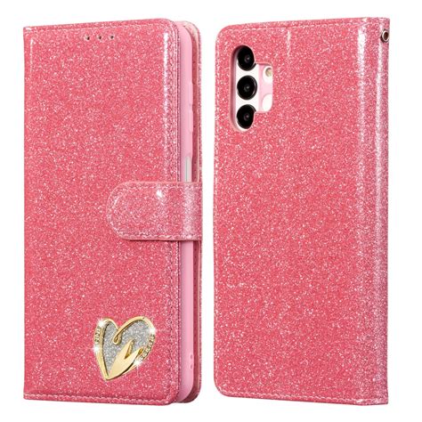 For Samsung Galaxy A Glitter Powder Love Leather Phone Case Rose Red Alexnld Com