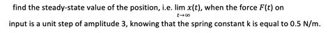 Solved For The Mechanical System Given In The Following Chegg