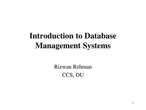 ppt introduction to database management systems powerpoint