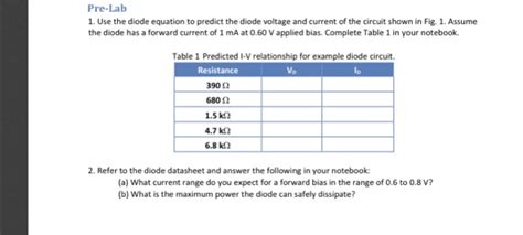Diode Current Equation Example