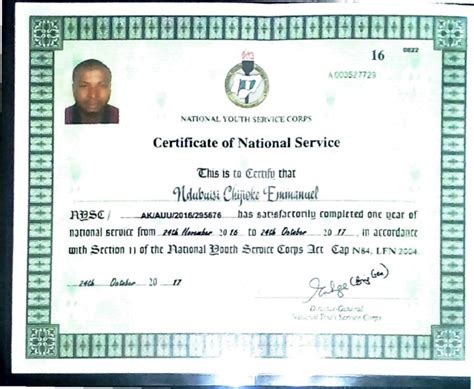 Nysc Certificate Pdf