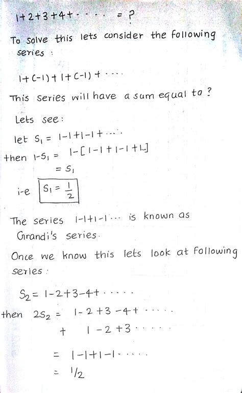 Sum Of Infinite Integers