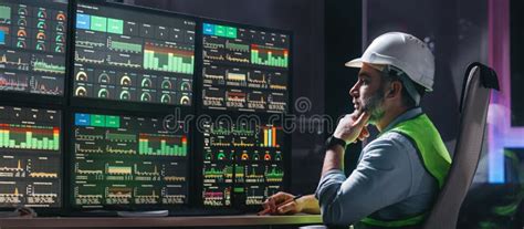 main engineer following the plant process using industry 4 0 operator
