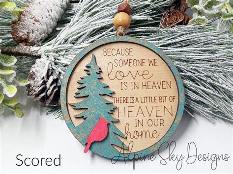 Memorial Ornament Svg Cardinal Ornament Svg Laser Memorial Etsy