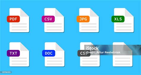 문서 및 파일 형식의 아이콘입니다 벡터 기호 집합 파일 형식 확장자 웹용 프레젠테이션 텍스트의 기호 그림 문서 레이블 격리된