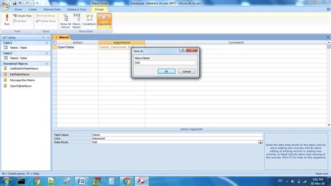 Open Table Macro In Ms Access 2007 Youtube