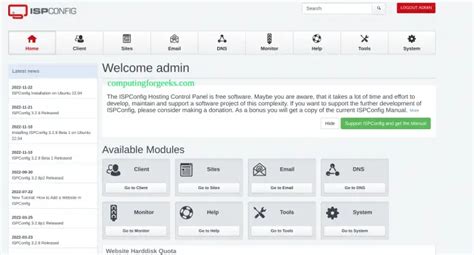 How To Install Ispconfig Control Panel On Ubuntu 2204 Computingforgeeks