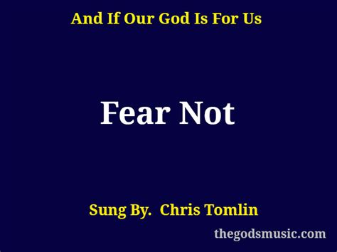 Fear Not Christian Song Lyrics