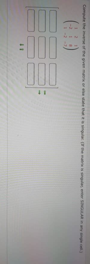 Solved Compute The Inverse Of The Given Matrix Or Else State