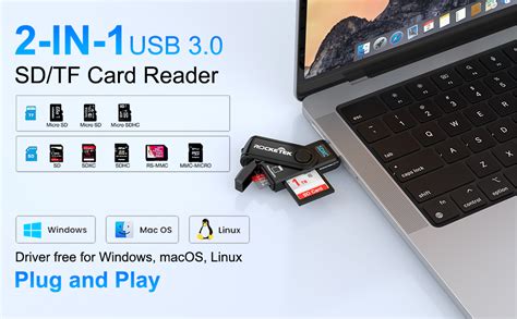 Amazon Com USB SD Card Reader Rocketek Slots Memory Card Reader With A Build In Micro SD
