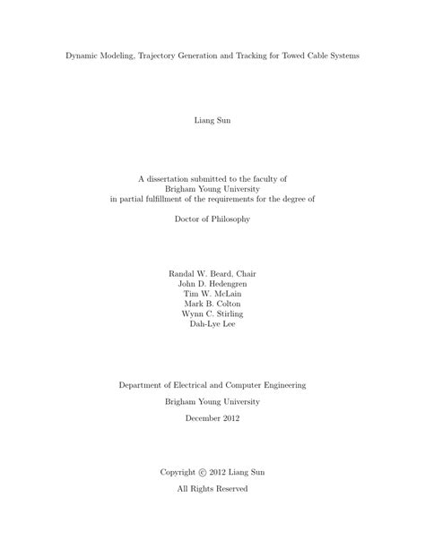 Pdf Dynamic Modeling Trajectory Generation And Tracking For Towed Cable Systems