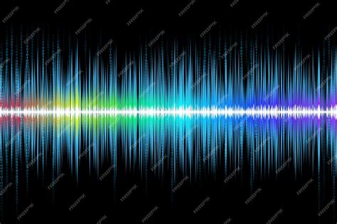 Premium Photo Abstract Colorful Rhythmic Digital Sound Wave With Binary Code On Black