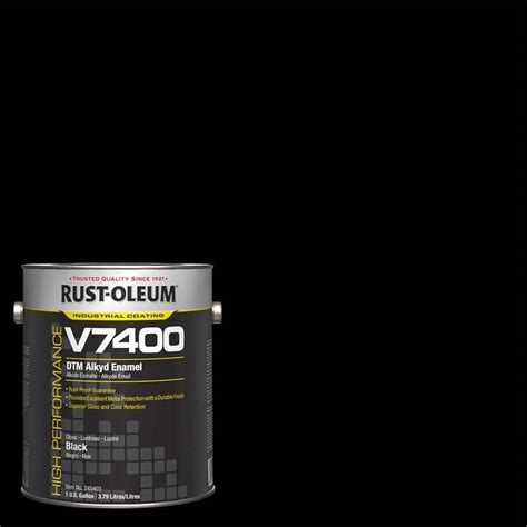 Rust Oleum 1 Gal ROC Alkyd V7400 Direct To Metal Gloss Black Interior Exterior Enamel Paint