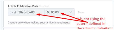 date time format not applied to form fields popup support