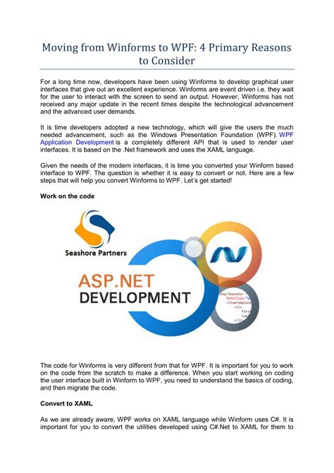 Ppt Moving From Winforms To Wpf 4 Primary Reasons To Consider Powerpoint Presentation Id