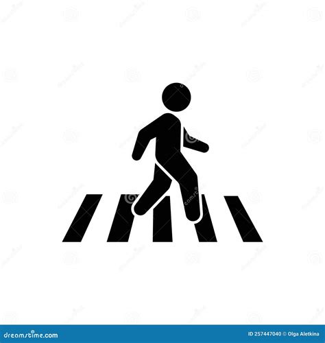 Pedestrian Crosswalk Icon Template Color Editable Street Crossing Symbol Vector Sign Isolated