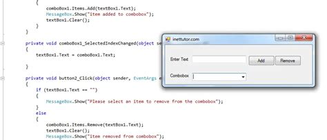 C Add Remove Item S In Combo Box INetTutor