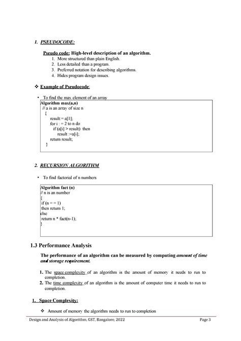 Solution Design Analysis Of Algorithms Notes Studypool