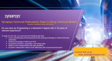 Ravishan Silva On Linkedin Hiring Synopsys Technicalwriters