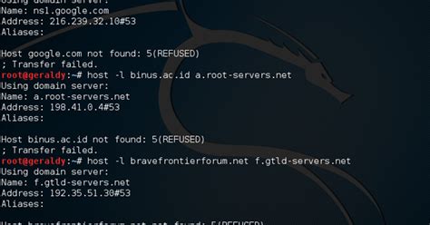 Computer Security Learning DNS Zone Transfer Command