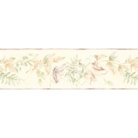 Brewster Green Leaf Scroll Wallpaper Border Sample 137B06249SAM The Home Depot