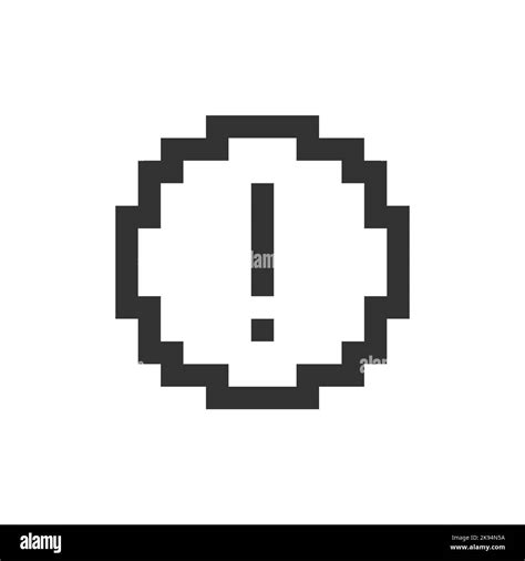 Circular Shaped Exclamation Mark Pixelated Ui Icon Stock Vector Image