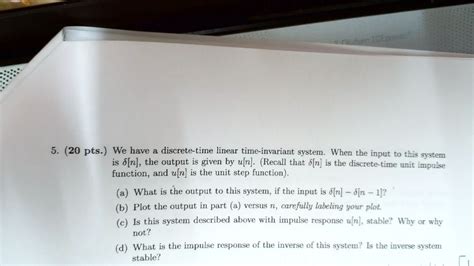 Solved Function And U N Is The Unit Step Function B Plot The
