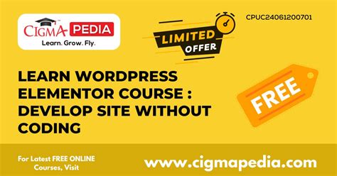 learn wordpress elementor course develop site without coding free