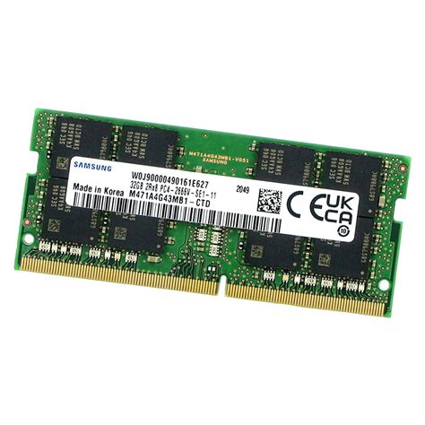 Used Samsung 32gb 2666mhz Ddr4 Sodimm Ram Pc4 21300 1 2v 2rx8 Laptop M471a4g43mb1 Ctd Ubb Threads