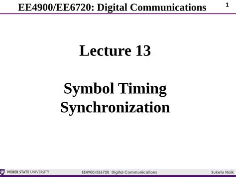 Pdf Lecture 13 Symbol Timing Synchronization · 2016 11 09 · Lecture