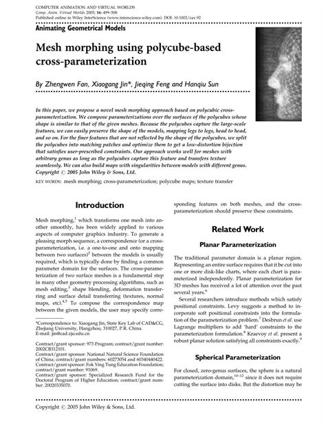 mesh morphing using polycube based cross parameterization