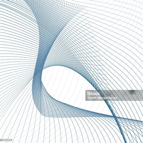 기술 라인 아트 패턴 루프 가능한 모양 파란 미묘한 곡선 굽은 선 흰색 배경입니다 미래 지향적 인 추상 디자인입니다 과학 개념에