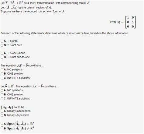 Solved Let T R R Be A Linear Transformation With Chegg Com