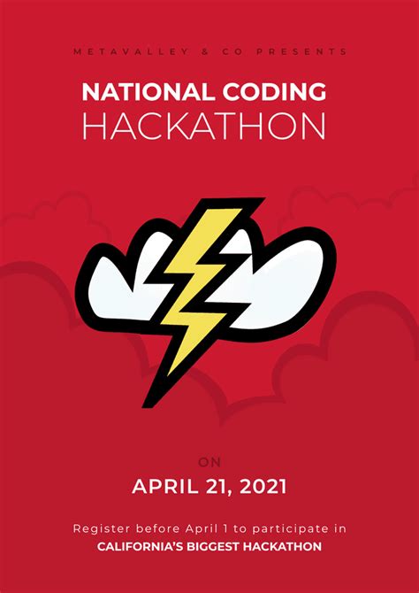 White And Red Themed National Coding Hackathon Template White And Red Themed National Coding Hackathon Template