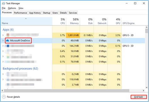 Fix Onedrive High Cpu And Memory Usage Windows 1110 Minitool