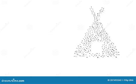 3d Rendering Of Nails In Shape Of Symbol Of Expand With Shadows Isolated On White Background