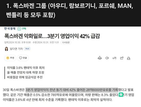 개박살 나고 있는 독일 자동차 산업 근황 ㄷㄷ  유머 움짤 이슈 에펨코리아