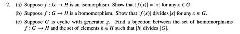 Solved A Suppose F GH Is An Isomorphism Show That Chegg