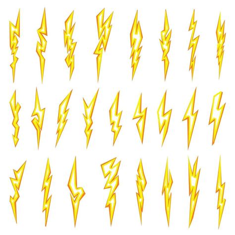Lightning Bolt Icons Set Cartoon Vector Electric Power 20661317 Vector