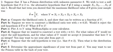 suppose that x has a poisson distribution with