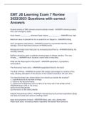 EMT JB Learning Exam Review Questions With Correct Answers EMT JB Stuvia US