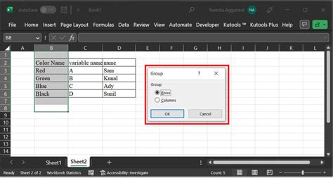 How To Group Adjacent Columns Or Rows Separately Or Independently In Excel