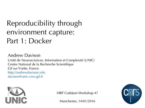 Pdf Reproducibility Through Environment Capture Part 1 Mediaslides
