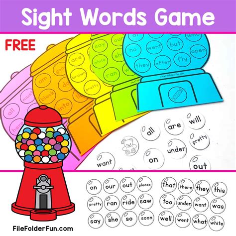 Sight Word Games For Kindergarten Printable Printable Free Templates
