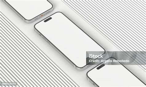 Illustration 3d Render Of Isometric Rectangles Simulating A Telephone