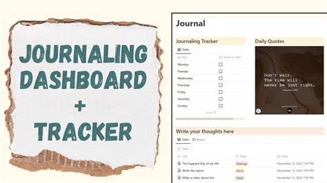 Free Journaling Dashboard Tracker Mohamed Hamraoui