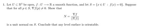 solved let u r3 be open f u r a smooth function and