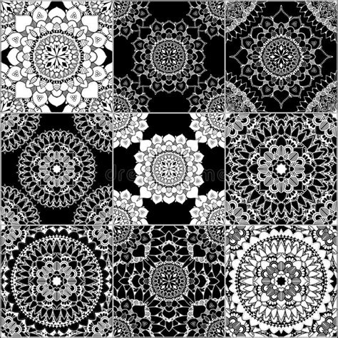 Monochrome Geometric Seamless Patterns Stock Vector Illustration Of Abstract Classic 76823561