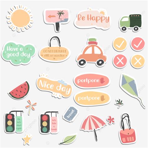 Diary Sticker Set Sticker Clipart Diary Clipart Sticker Set PNG Transparent Clipart Image And
